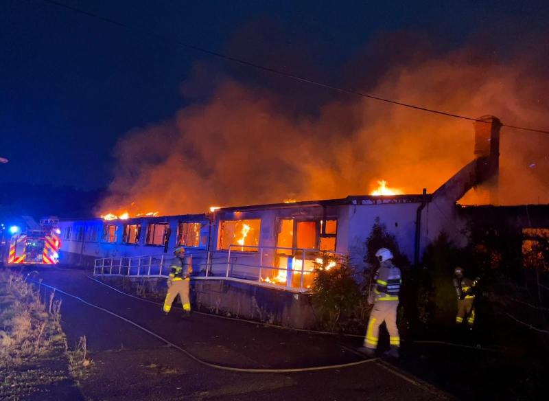 Firefighters battle significant fire at site for potential refugee ...