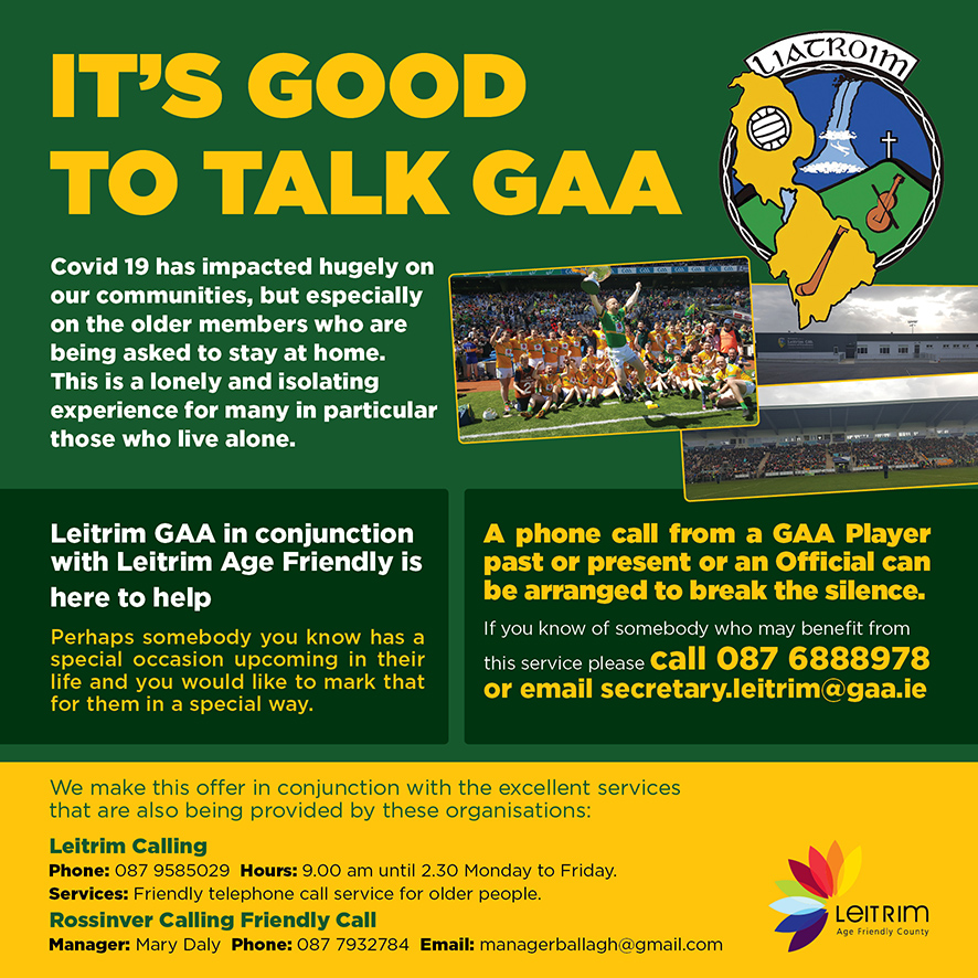 Leitrim GAA launches new initiative 'It’s Good to Talk GAA' in response ...