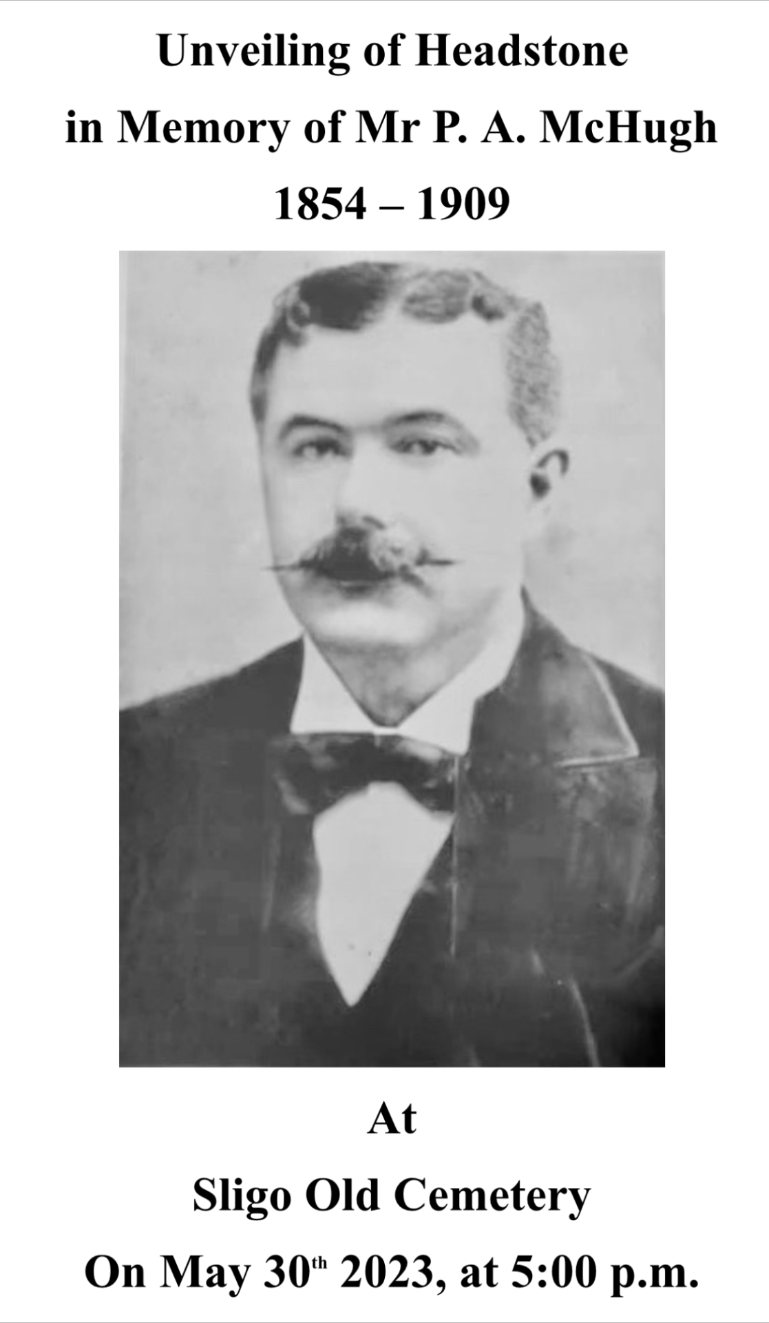 Headstone unveiling for Glenfarne’s P.A. McHugh - Leitrim Live