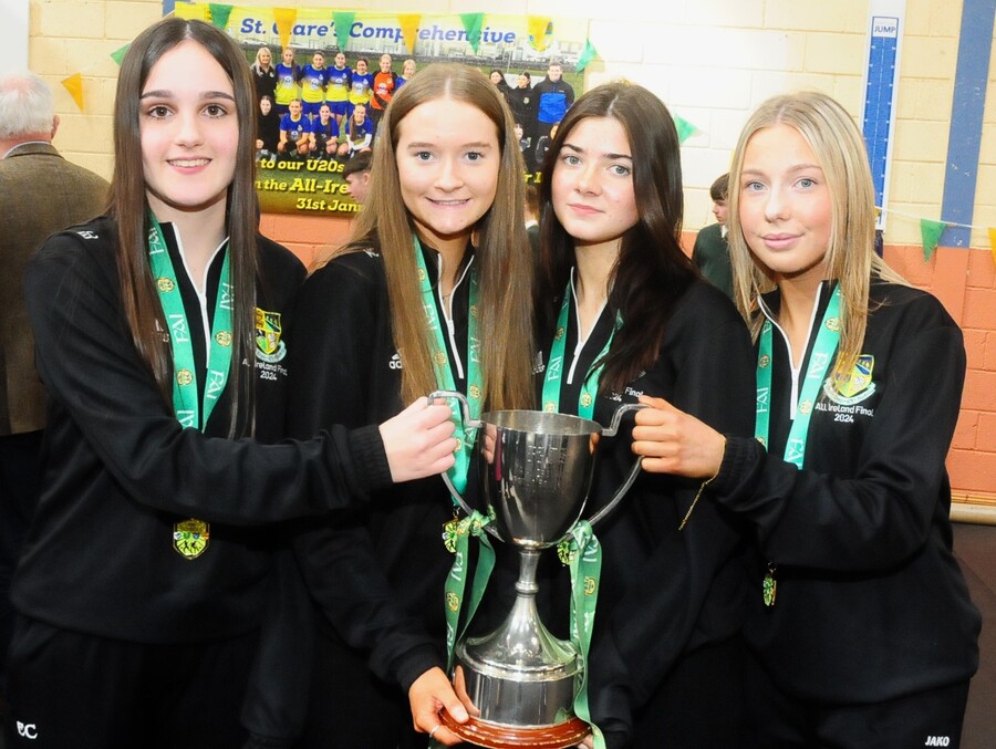 St Clare's CS Manorhamilton honour All-Ireland winning girls soccer ...